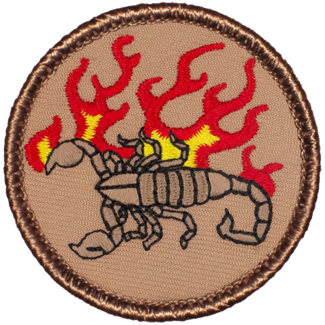 Flaming Scorpion Patch - 2 Inch Diameter Embroidered Patch - Etsy
