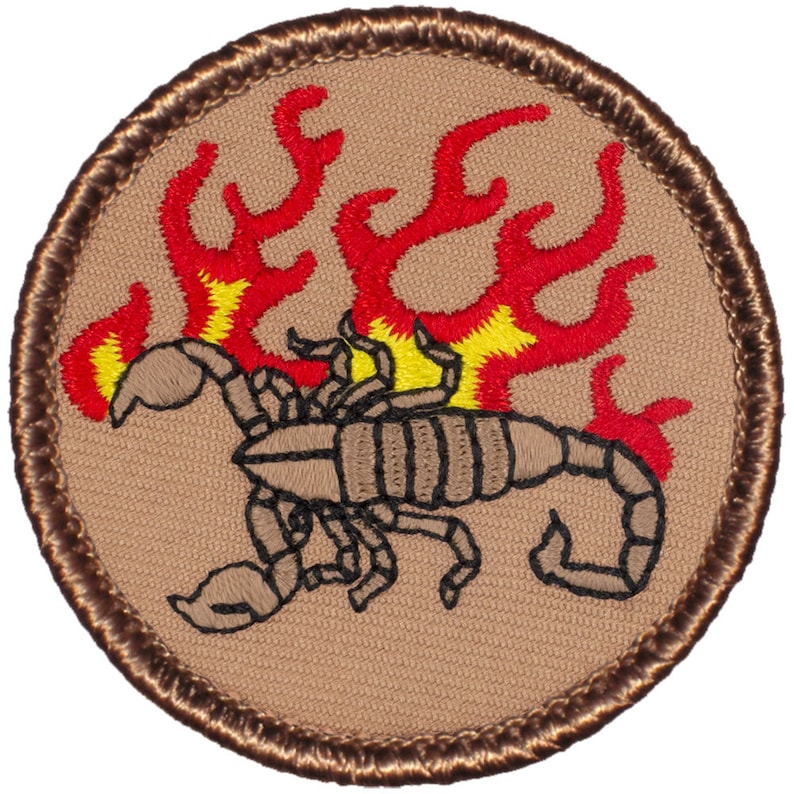 Flaming Scorpion Patch 2 Inch Diameter Embroidered Patch - Etsy