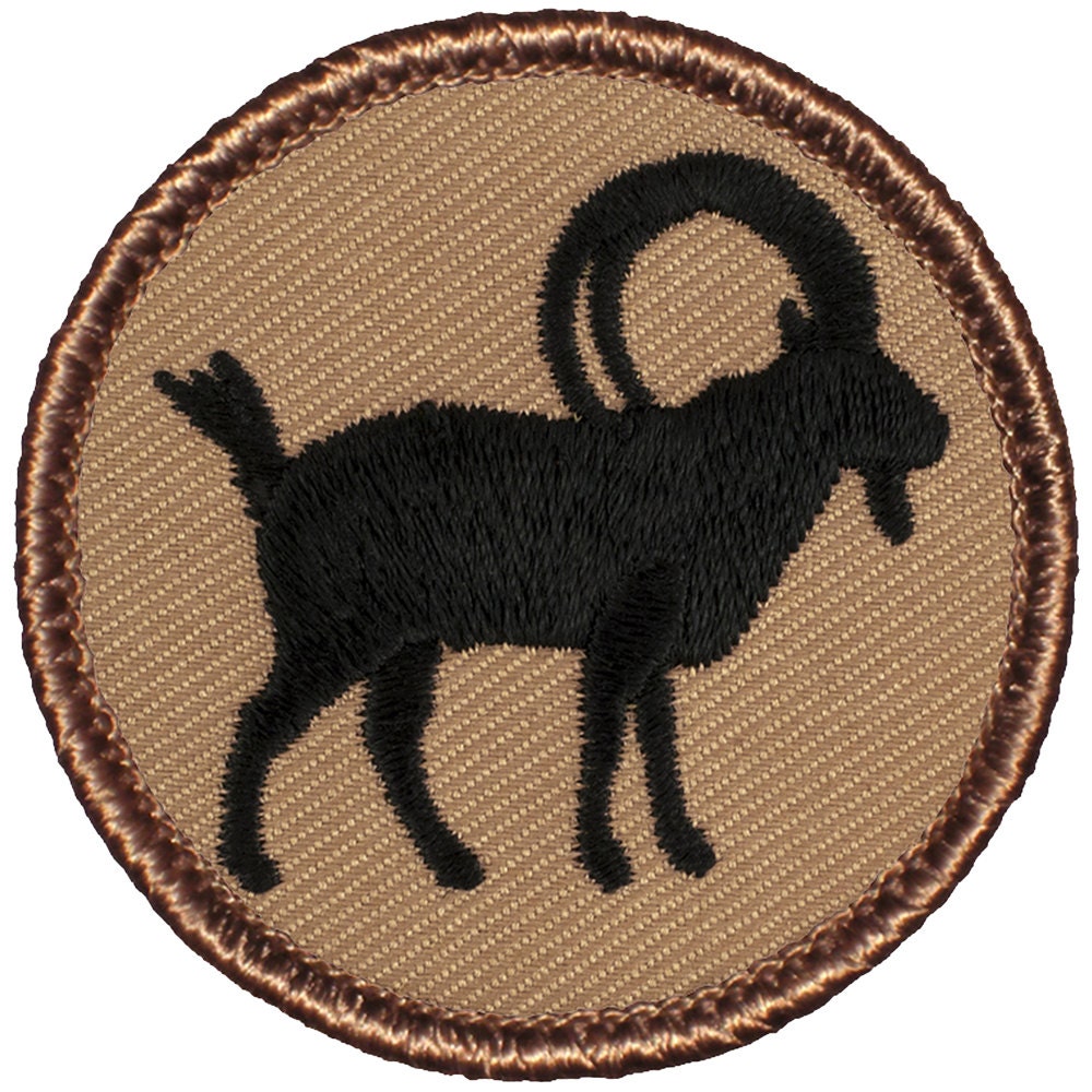 Ibex Silhouette Patch 751 2 Inch Diameter Embroidered Patch | Etsy