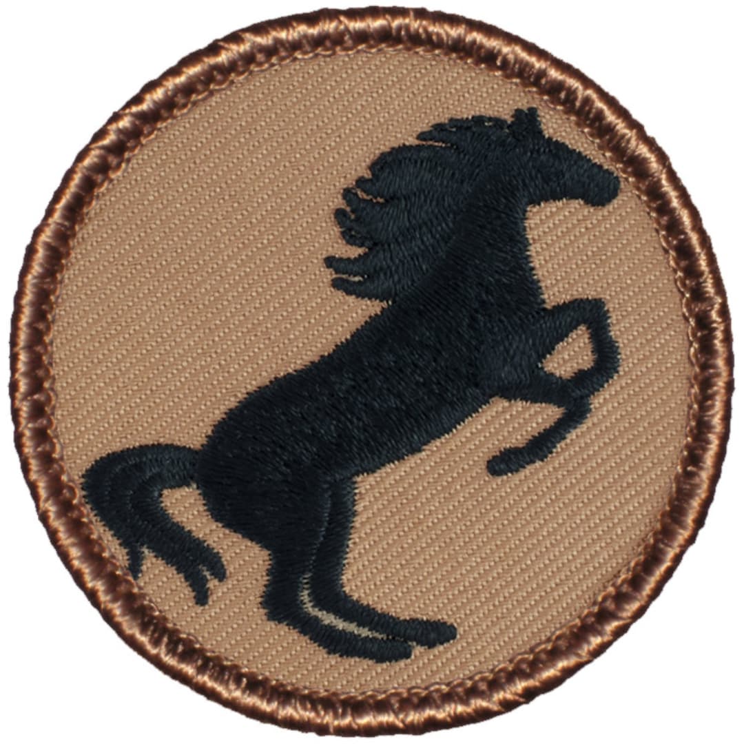 Stallion Silhouette Patch - 2 Inch Diameter Embroidered Patch - Etsy