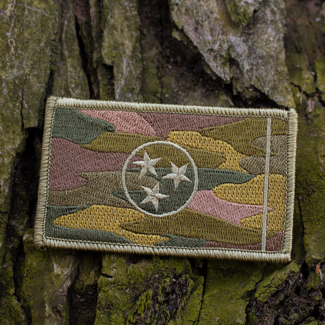 Camo Subdued Tennessee State Flag Patch - Embroidered Patch 2" X 3 3/8 ...