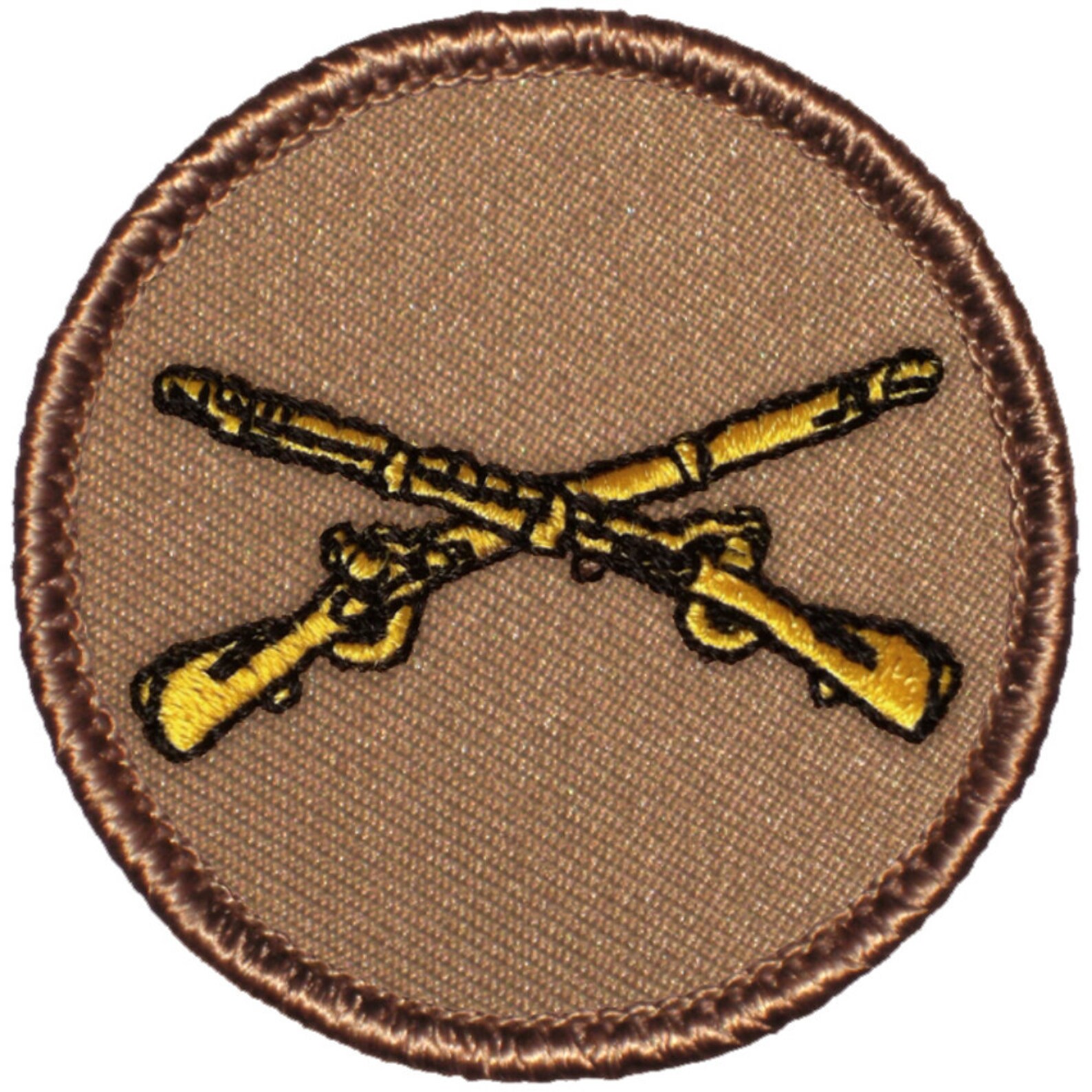 Gold Crossed Muskets Patch 2 Inch Diameter Embroidered Patch | Etsy