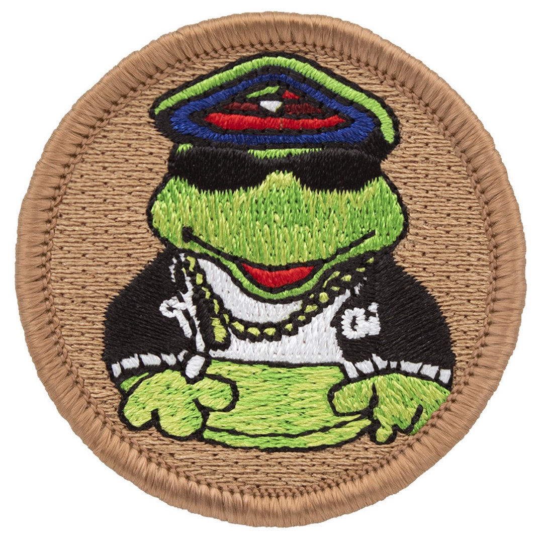 Gangsta Frog Patch – 2 Inch Diameter Embroidered Patch - Etsy