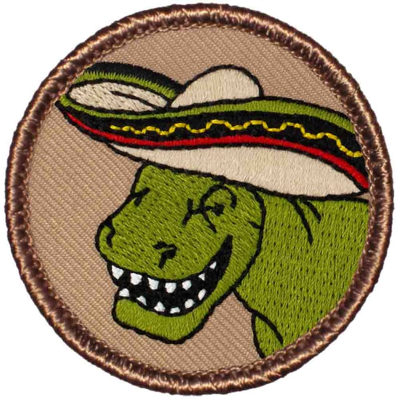 T-rexican Patch 836 2 Inch Diameter Embroidered Patch | Etsy