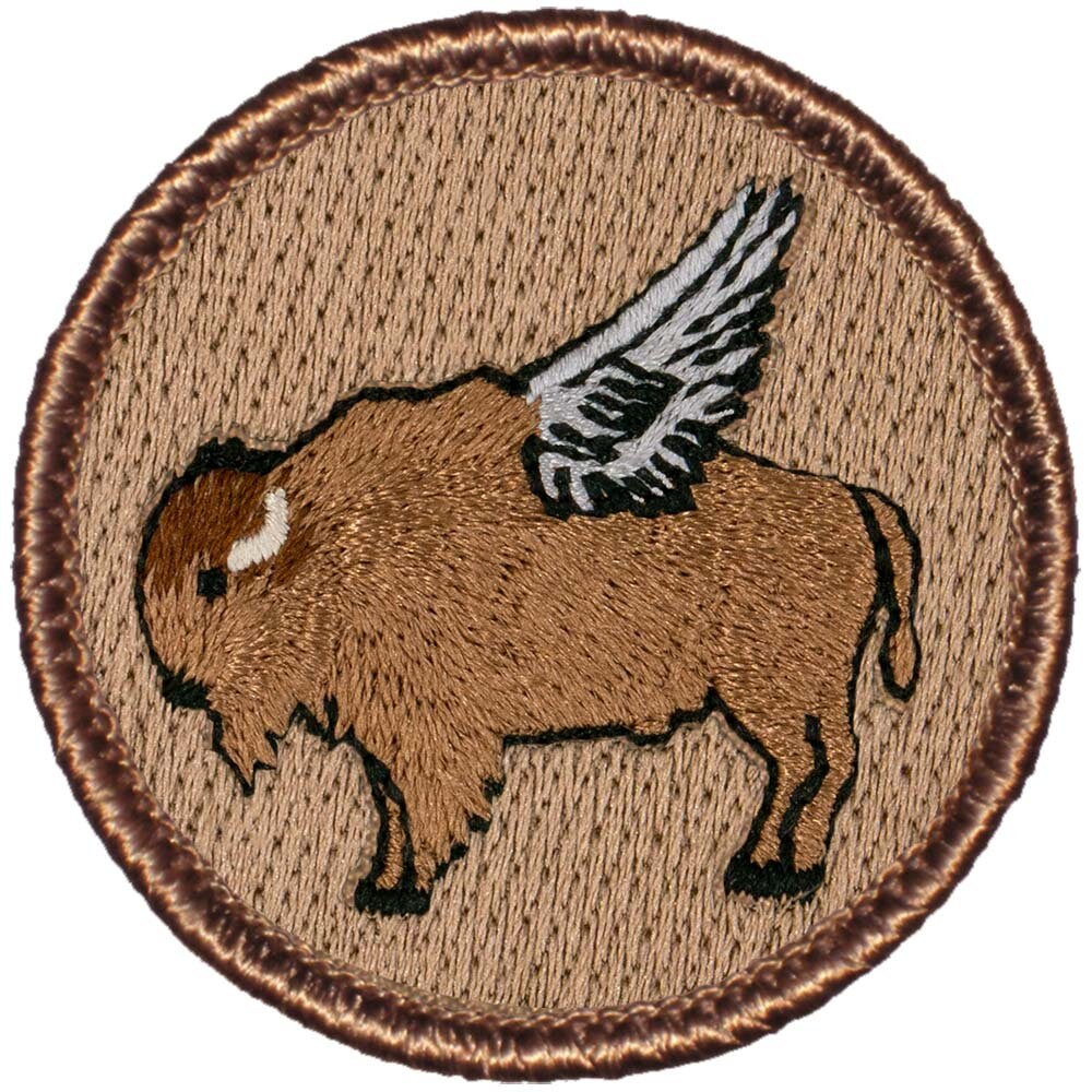 Flying Buffalo Patch 092 2 Inch Diameter Embroidered Patch | Etsy