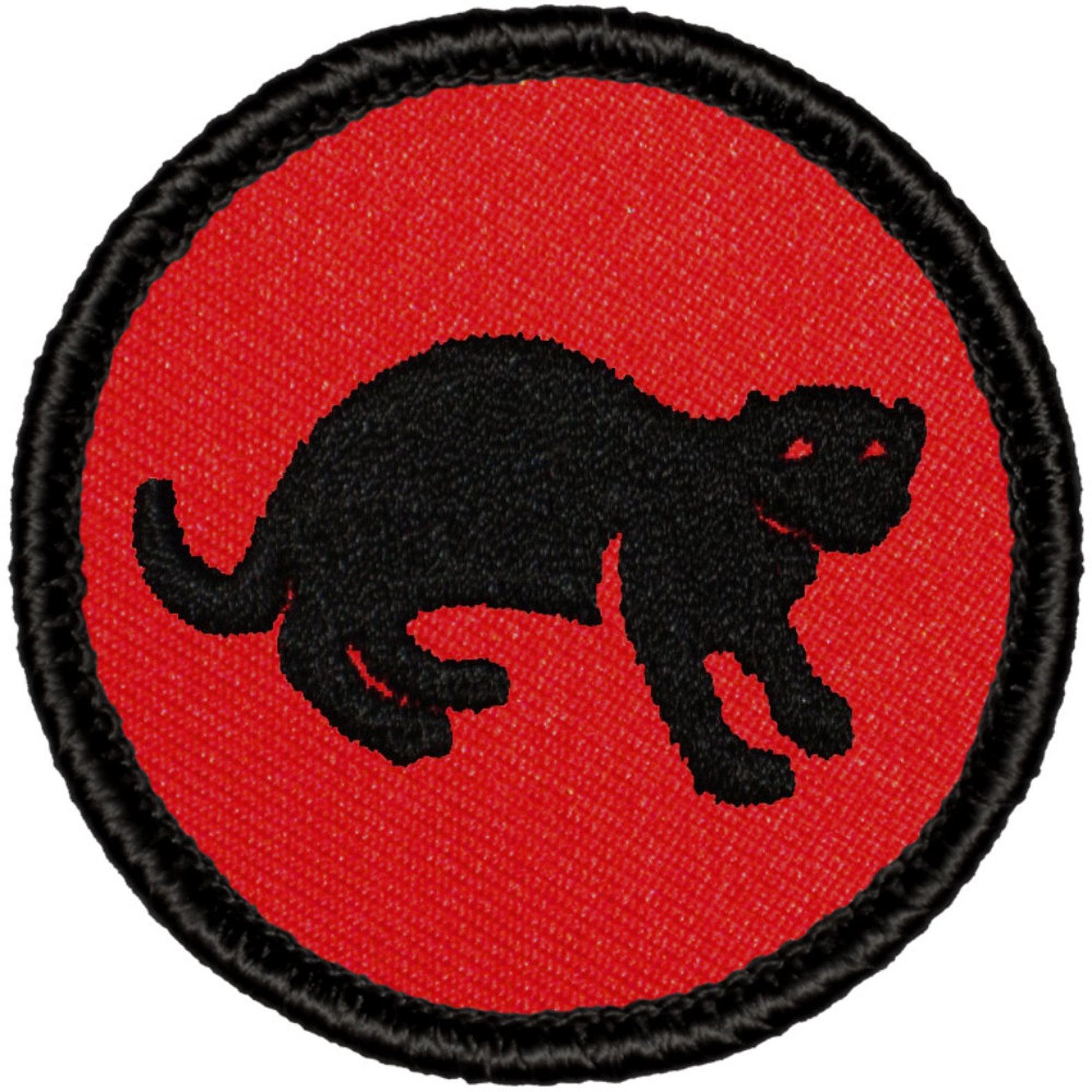 Red & Black Mongoose Patch R008 2 Inch Diameter Embroidered | Etsy