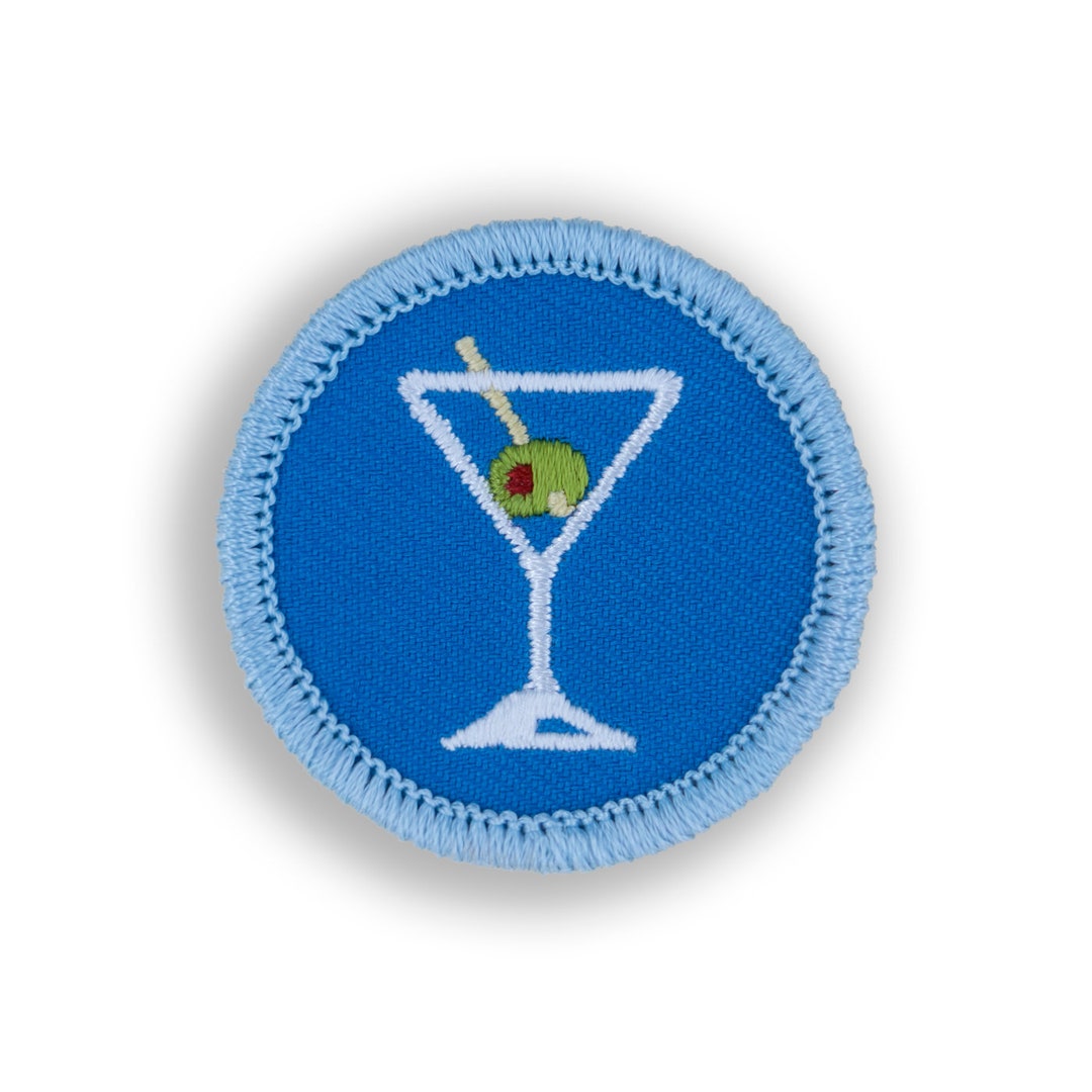 Martini Demerit Badge - 1.5" Diameter Embroidered Patch - Etsy