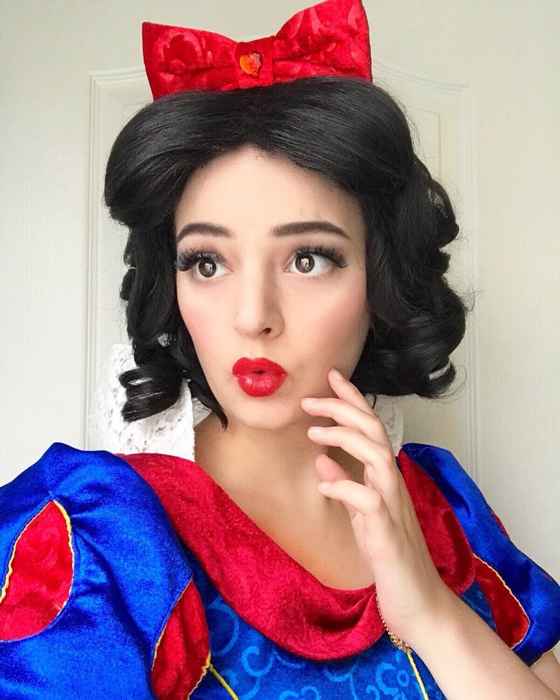 Snow White Park Style Adult Wig Black Curly - Etsy