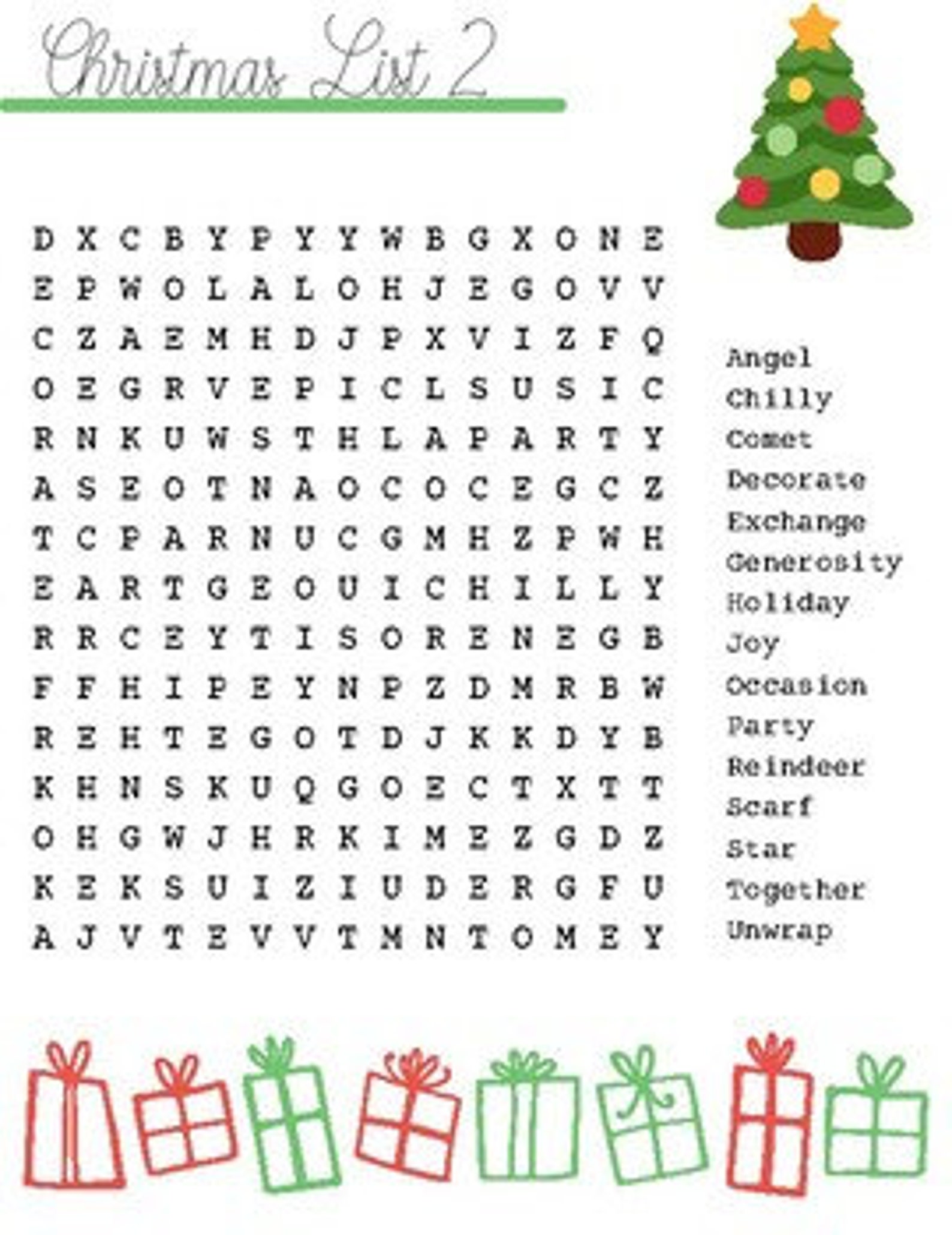 Christmas Word Search, Christmas Activity, Printable Activity ...
