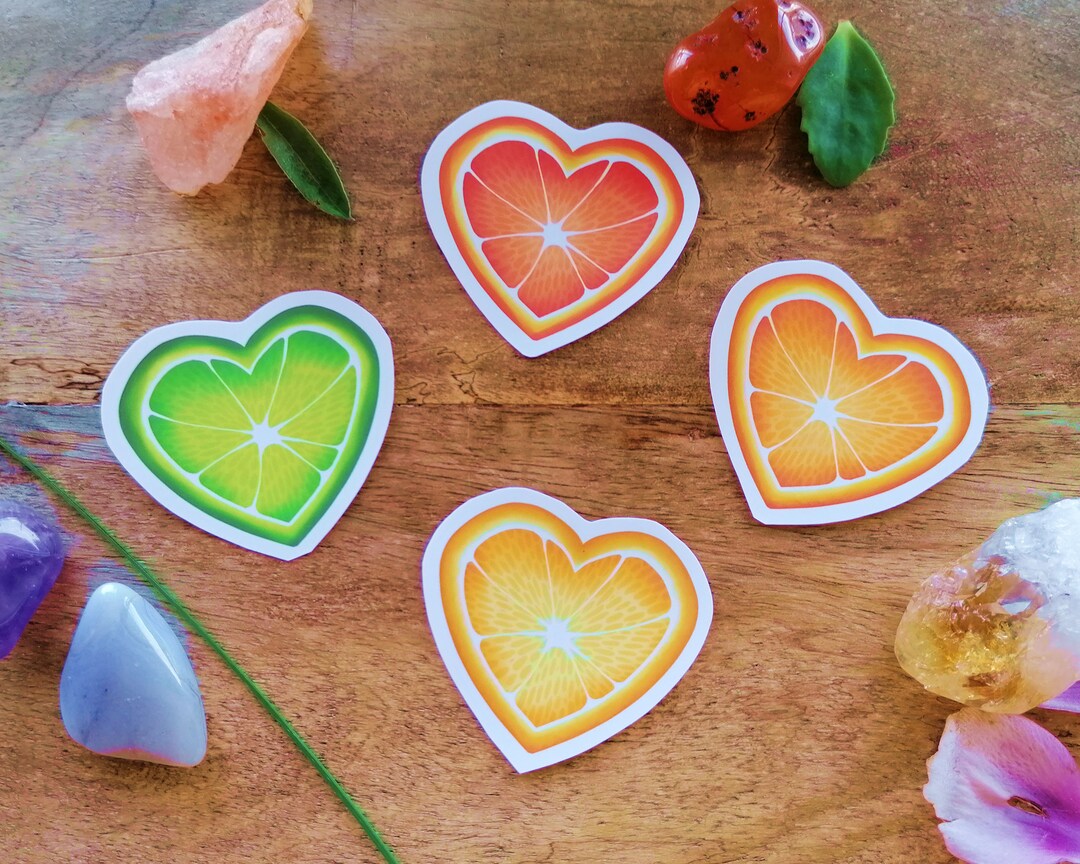 Citrus Hearts Stickers - Etsy