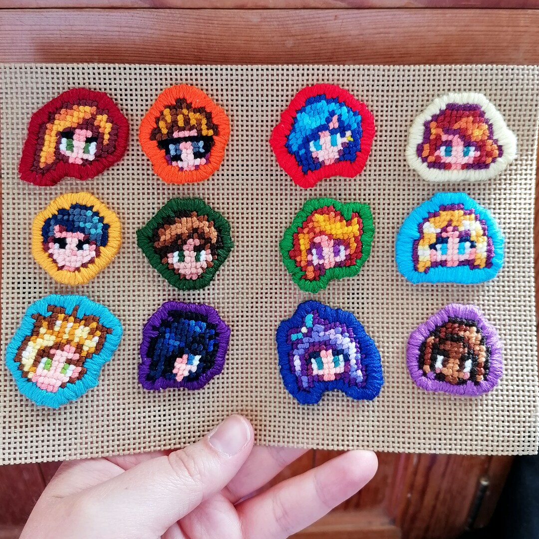 Stardew Valley Bachelorette Cross-stitched Badges - Etsy