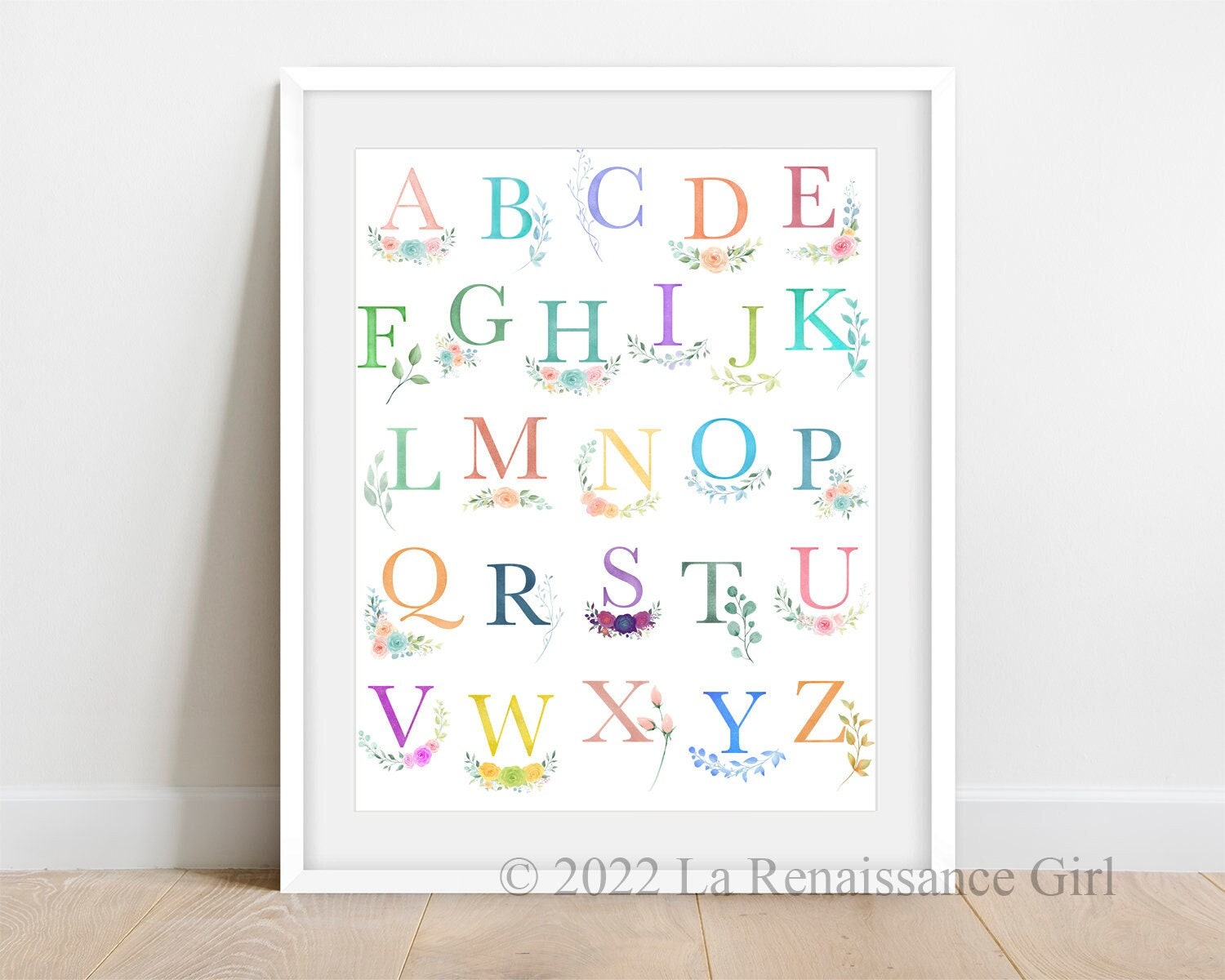 Alphabet Poster Print, Alphabet Nursery Print, Letter Poster, Botanical ...