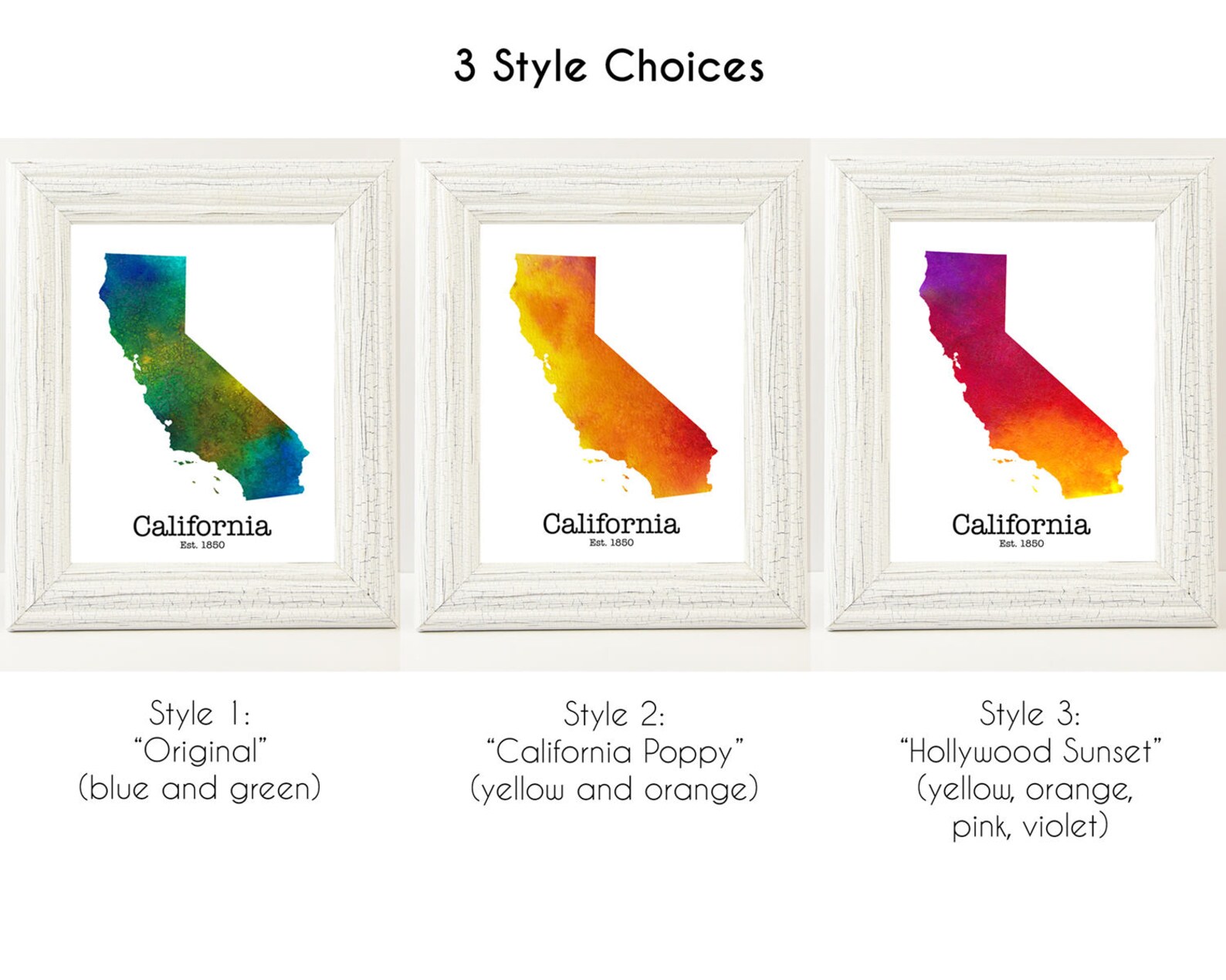 California State Map CUSTOM Art Print - Etsy