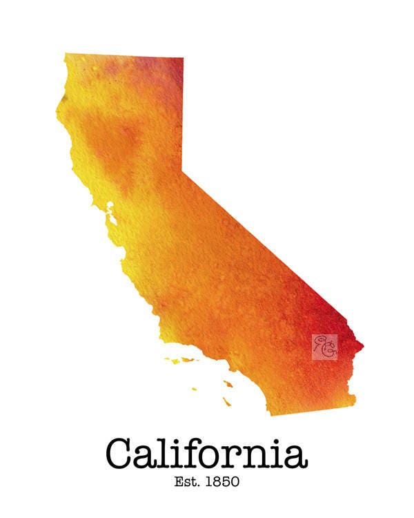 California State Map CUSTOM Art Print - Etsy