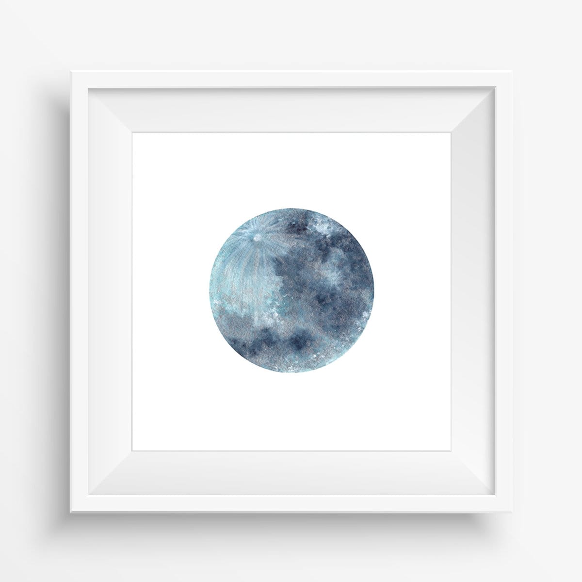 Blue Moon Watercolor Art Print - Solar System Art for Kid's Room and ...