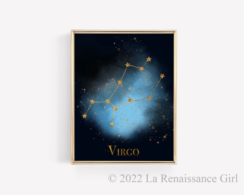 INSTANT DOWNLOAD Virgo Zodiac Print, Constellation Art, Space Print ...