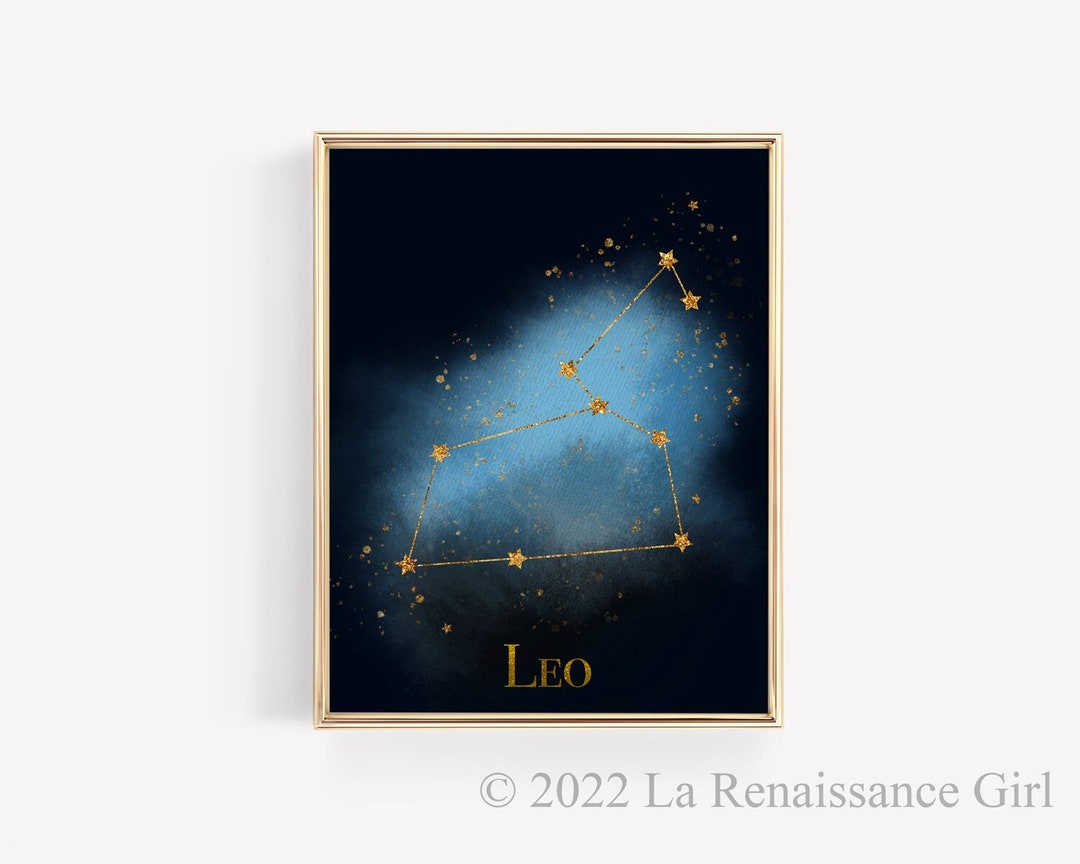 Leo Zodiac Print, Constellation Art, Space Print, Printable Zodiac Sign ...
