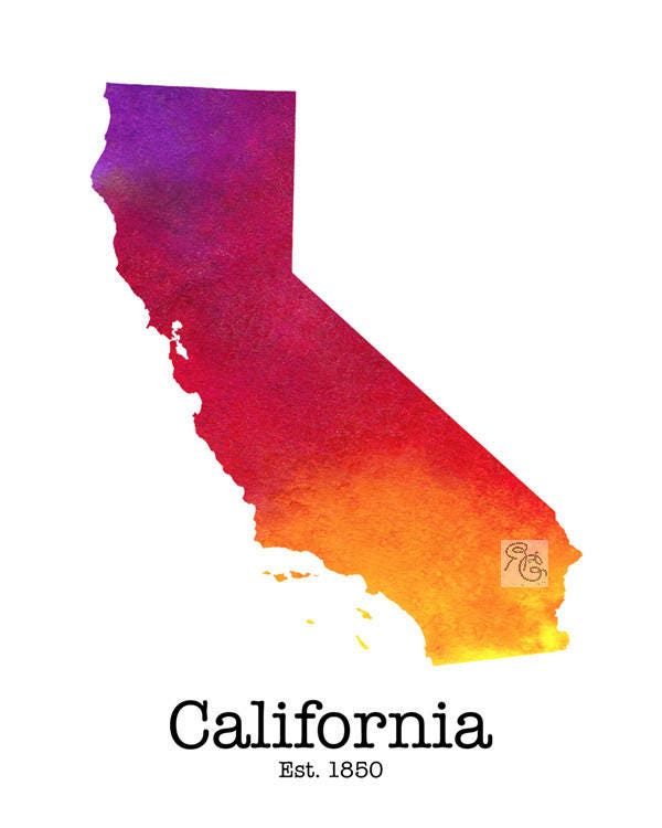 California State Map CUSTOM Art Print - Etsy