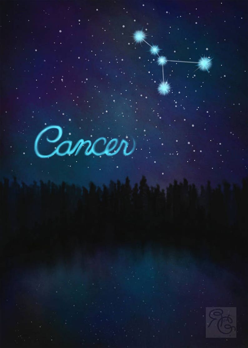 Cancer Zodiac Print Celestial Art Print of Constellation | Etsy