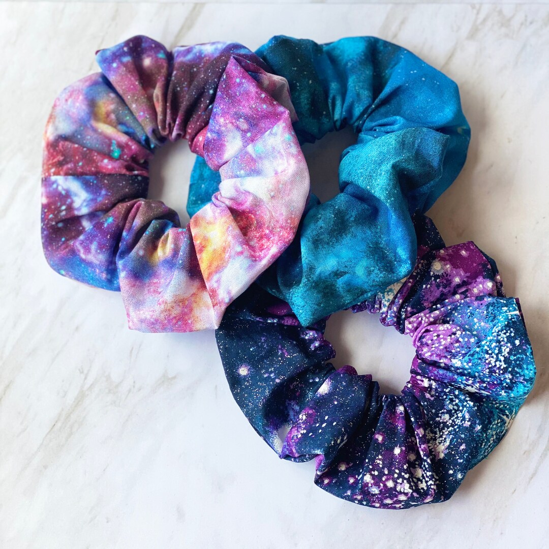 Galaxy Scrunchies Set of 3, Nebula, Starry Night Scrunchy, Space ...