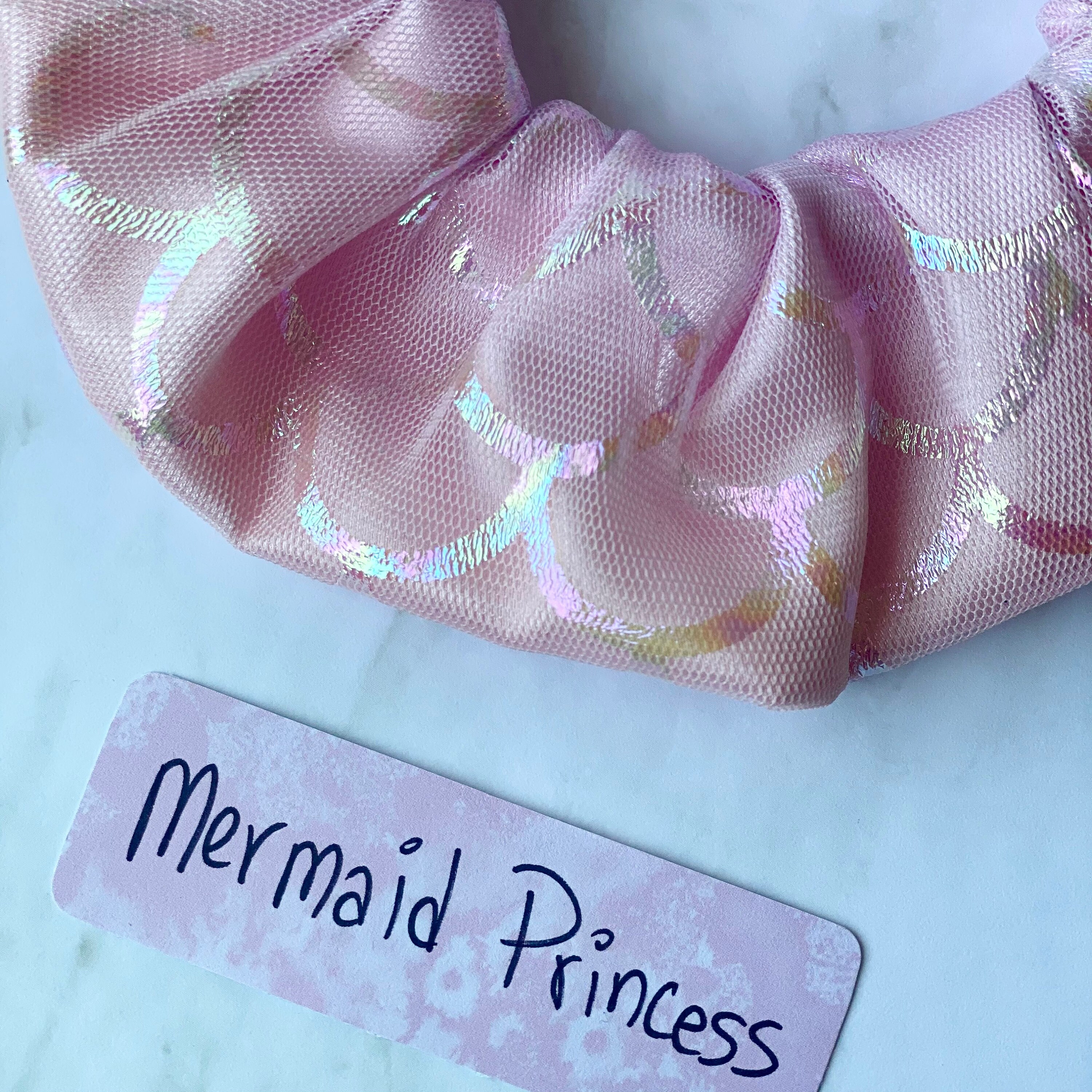 Pink Mermaid Scrunchie: Iridescent Pastel Hair Tie - Etsy