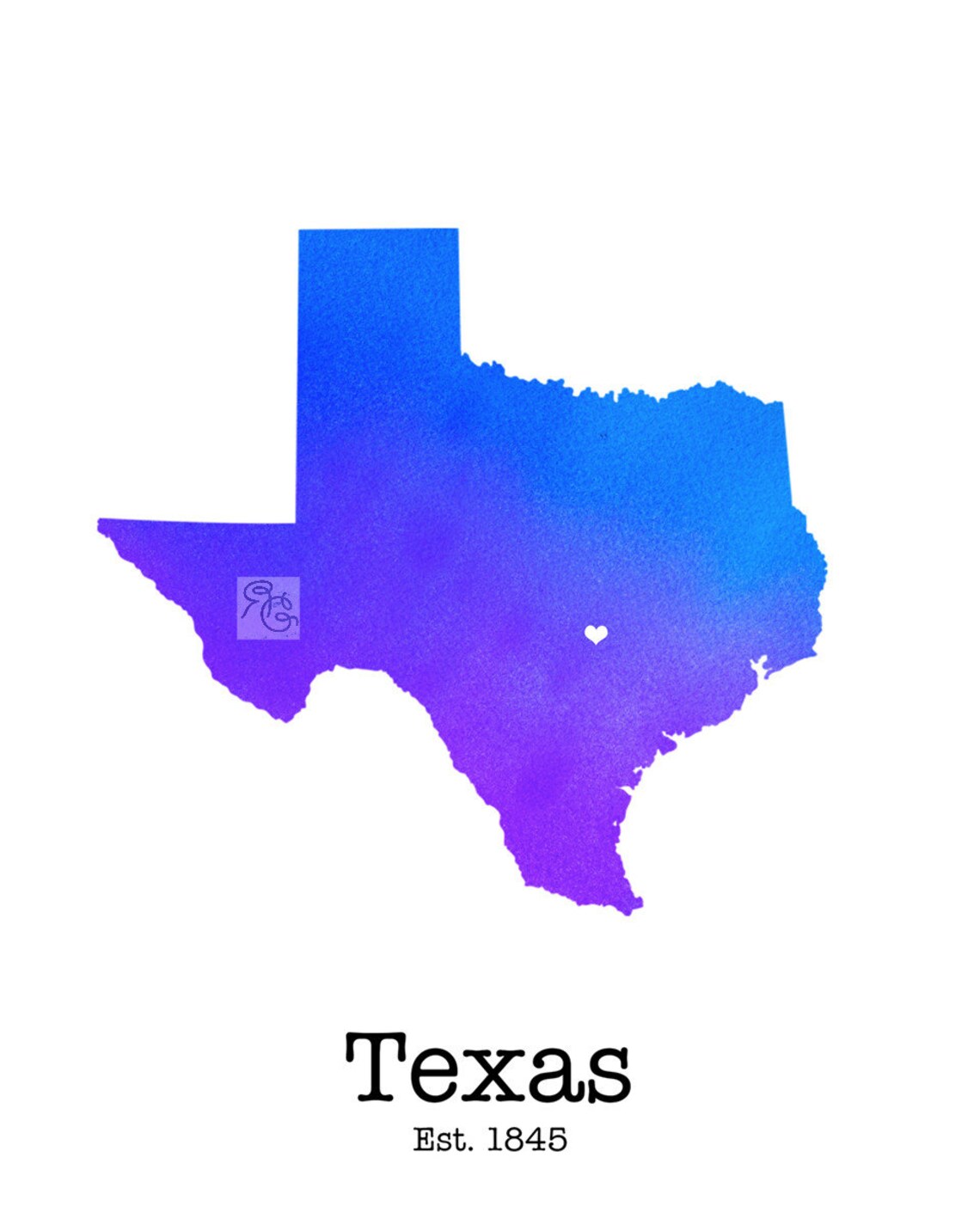 Texas State Print Personalized Watercolor Reproduction Print - Etsy