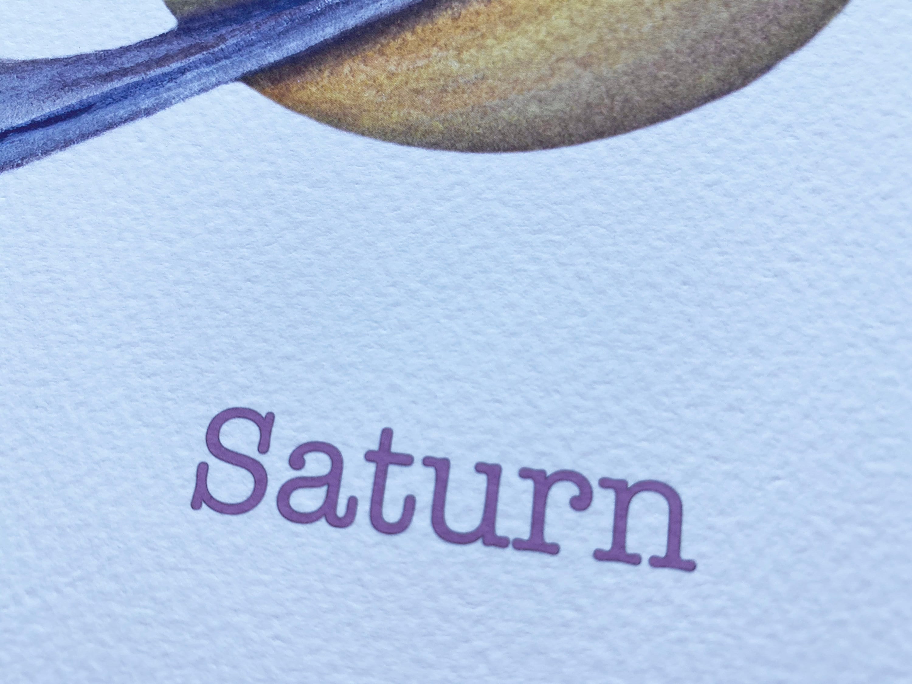 Saturn Watercolor Art Print, Planet Illustration, Solar System Art for ...