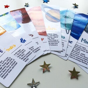 Watercolor Planets Bookmarks, Set of 10, Celestial Bookmarks, Bookworm ...