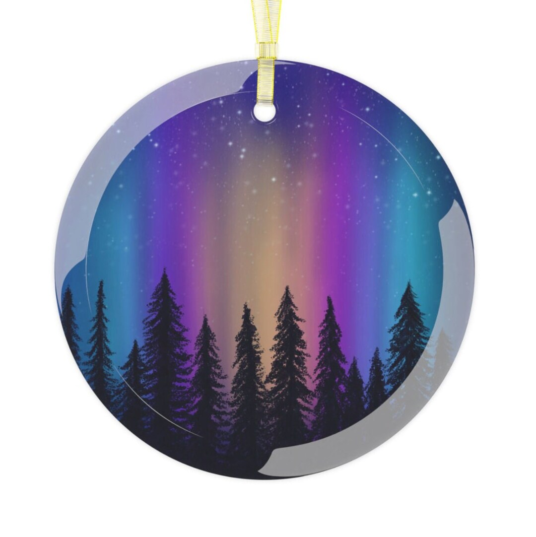 Aurora Borealis - Glass Christmas Tree Ornament, Northern Lights ...