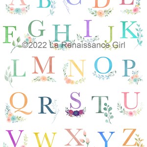 Alphabet Poster Print, Alphabet Nursery Print, Letter Poster, Botanical ...