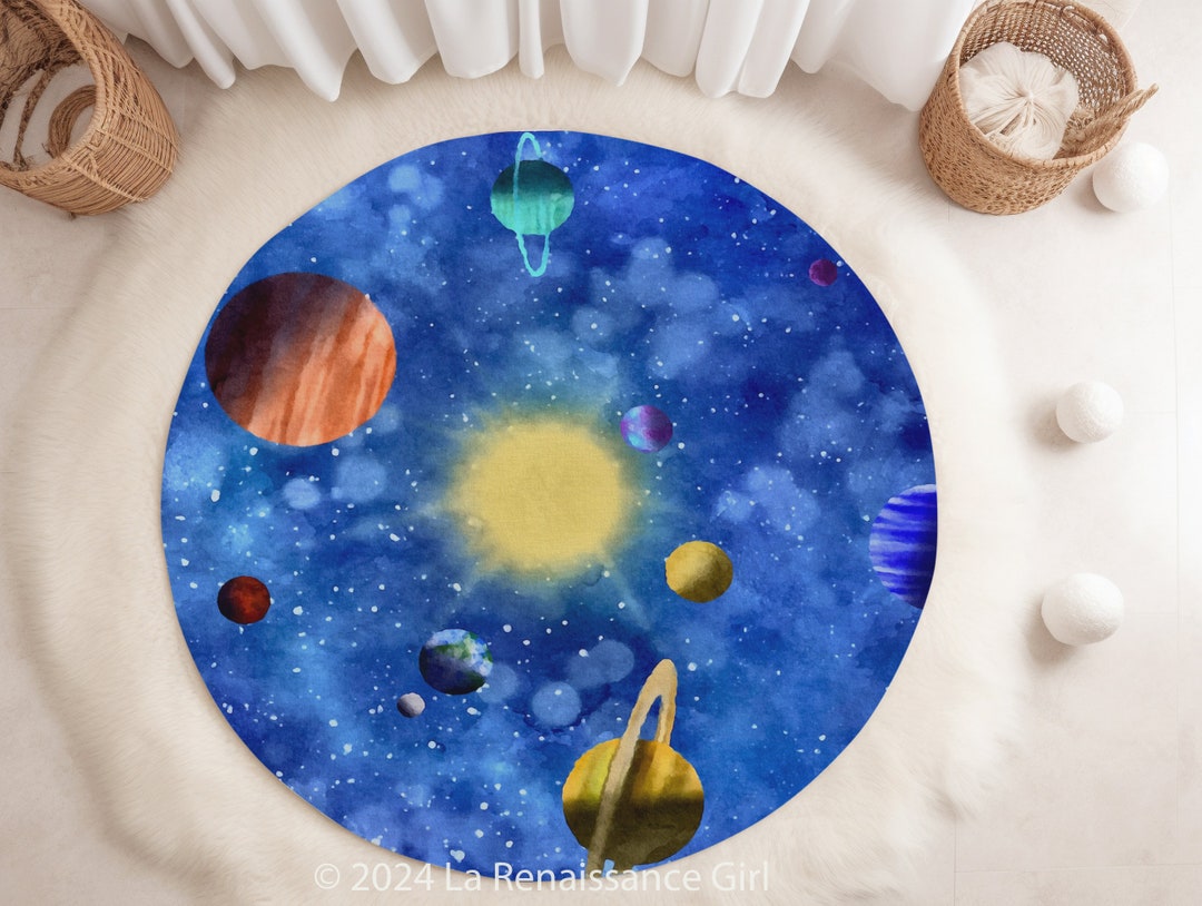 Solar System Nursery Rug: Planets Kids Room Decor (60 Inches) - Etsy