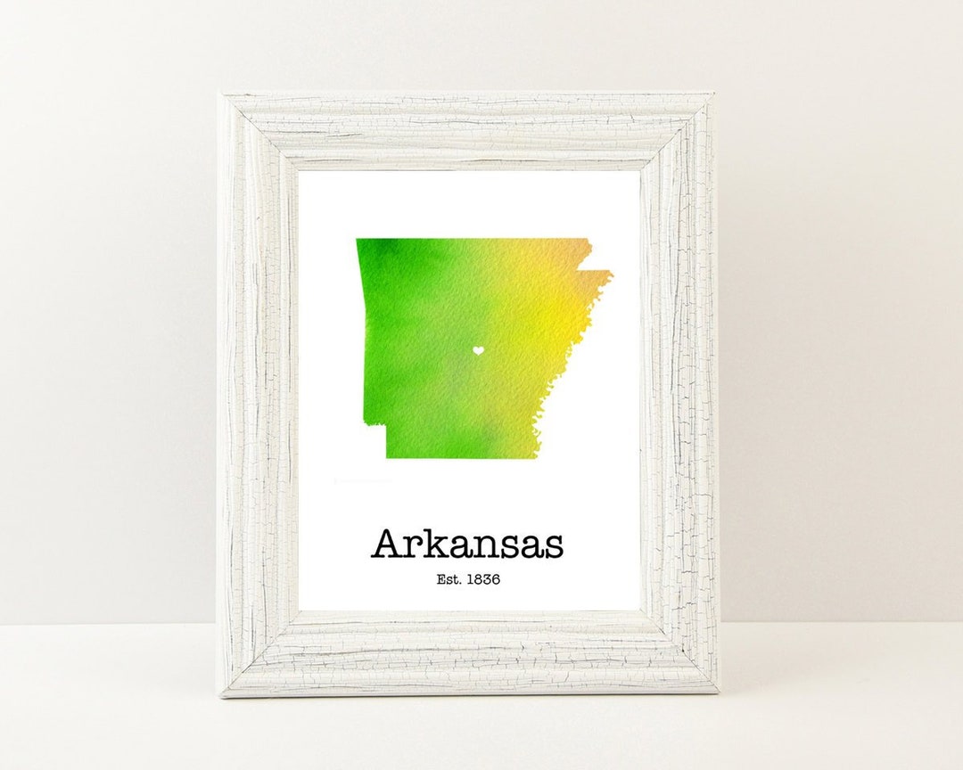 Arkansas State Map Art Print Love Map. Original Custom Map - Etsy