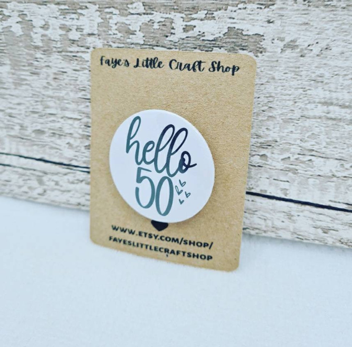 Hello 50 Birthday Badge 50th Birthday Gifts - Etsy UK