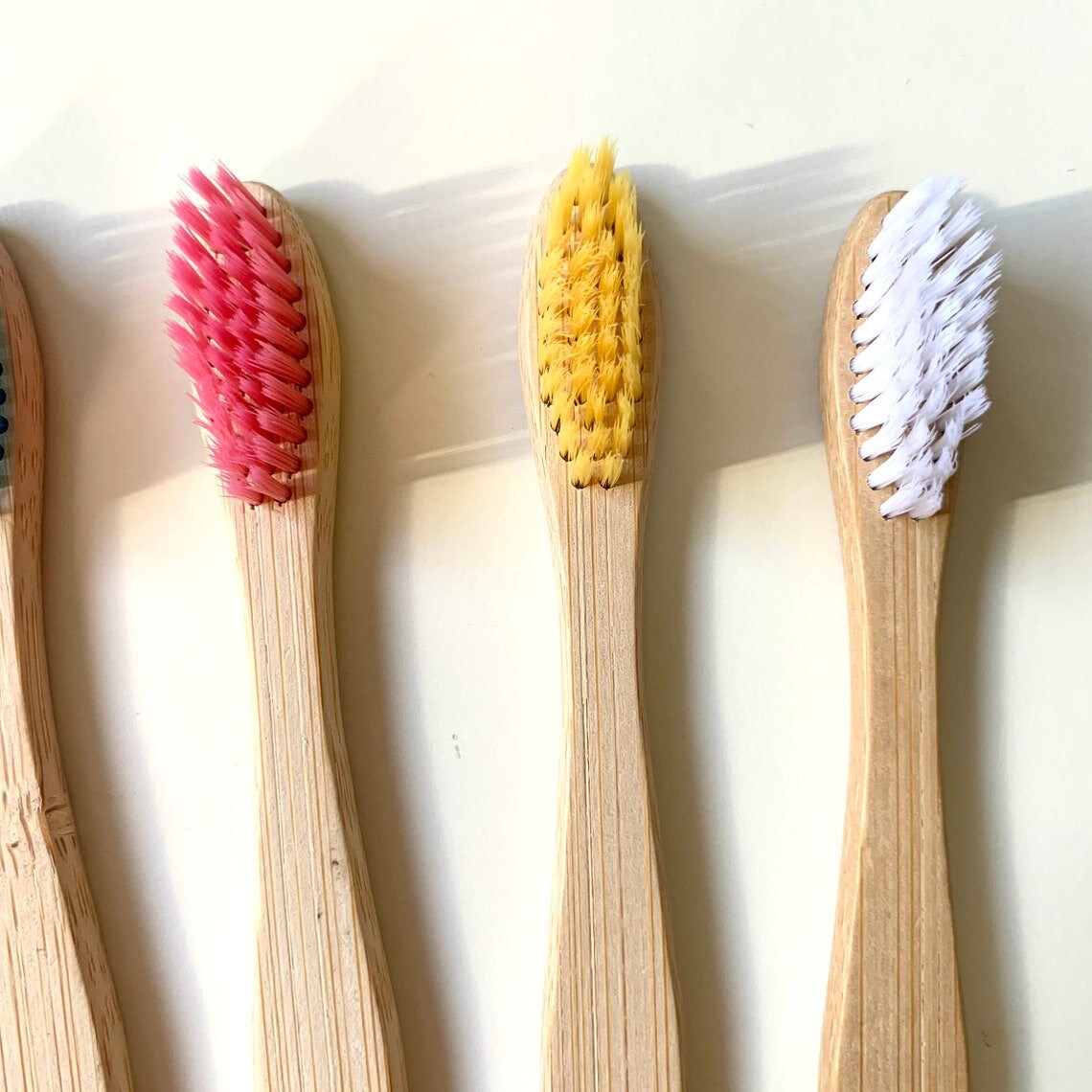 Natural Bamboo Toothbrush Set of 2 Eco-friendly Wooden Toothbrush ...