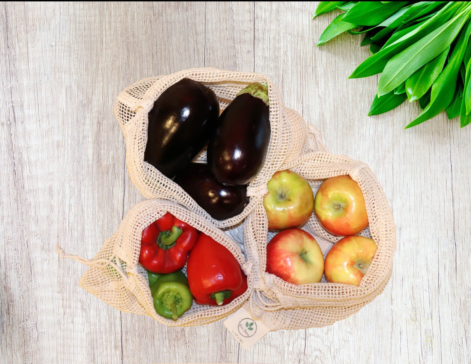 Mesh Veggie Bags| Reusable Food Storage Bag| Organic Cotton Produce ...