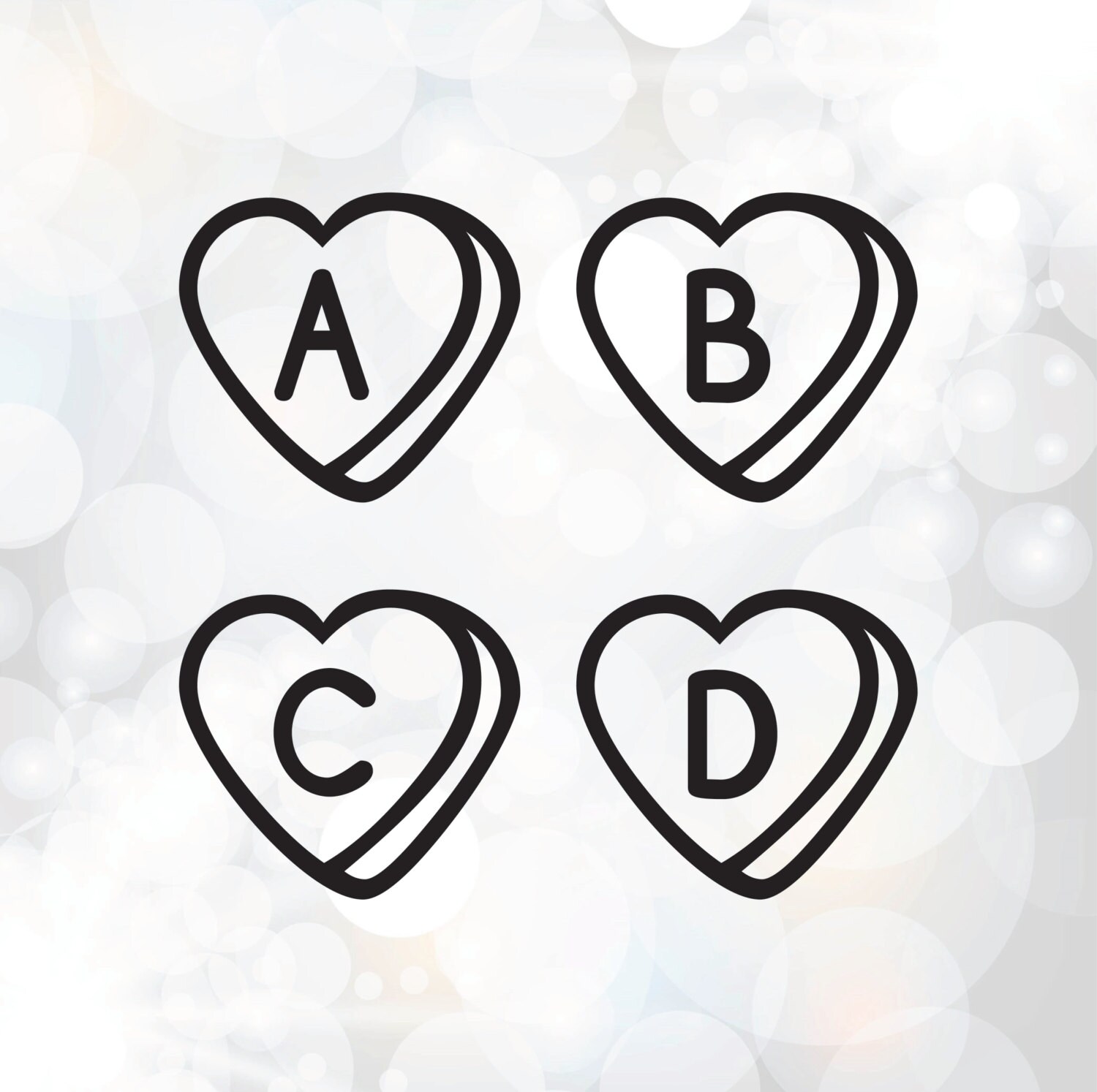 Visual Arts heart letter font svg heart alphabet letter cut file letter ...