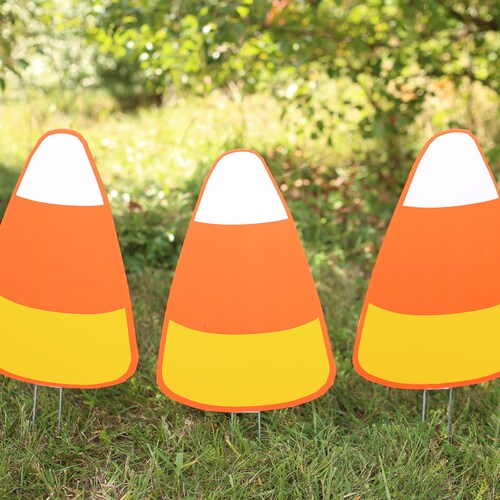 Halloween Candy Corn Yard Decorations Yard Signs Fall - Etsy