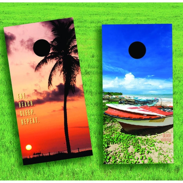 Beach Themed Cornhole Decals - Etsy