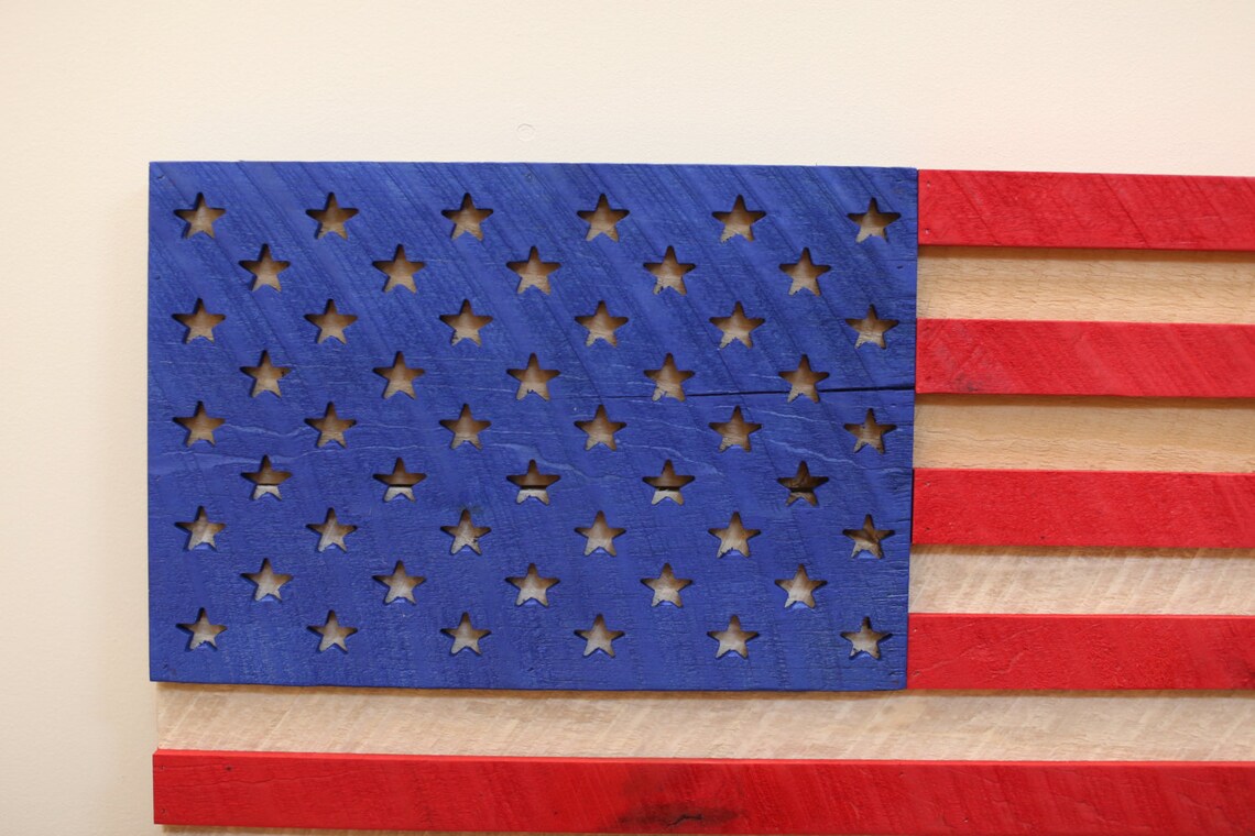 Handmade Wooden USA Flag Wooden Flag Patriotic | Etsy