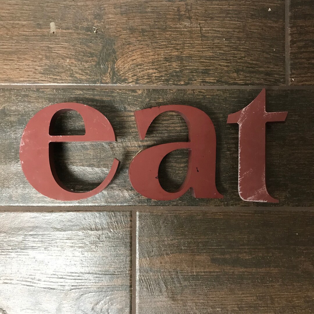 Acrylic Stud Mounted eat Lettering Red Acrylic Letters Kitchen Decor ...