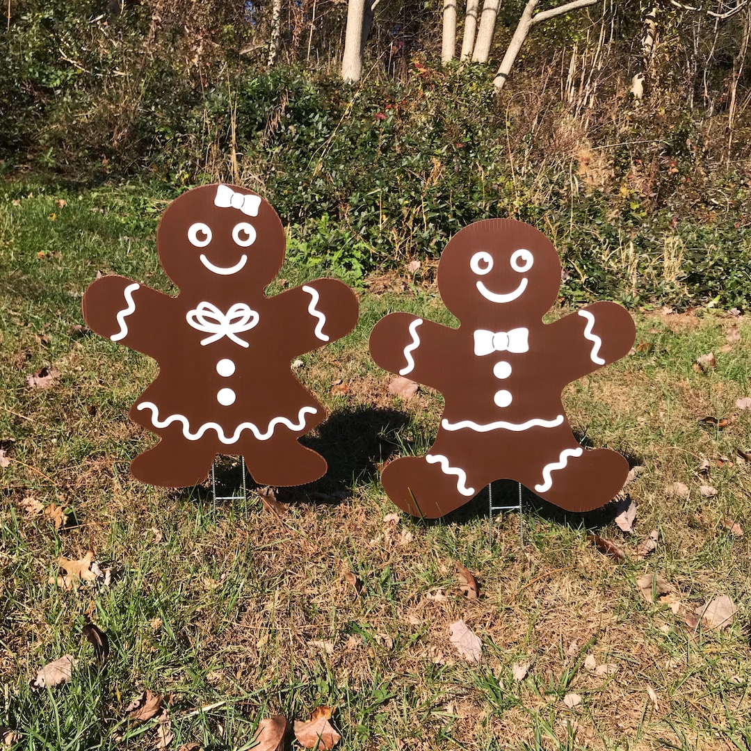 Gingerbread Man and Woman Lawn Decor | Christmas Yard Signs | Holiday ...