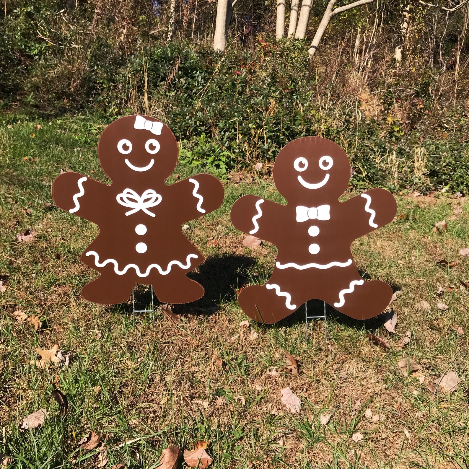Gingerbread Man and Woman Lawn Decor | Christmas Yard Signs | Holiday ...