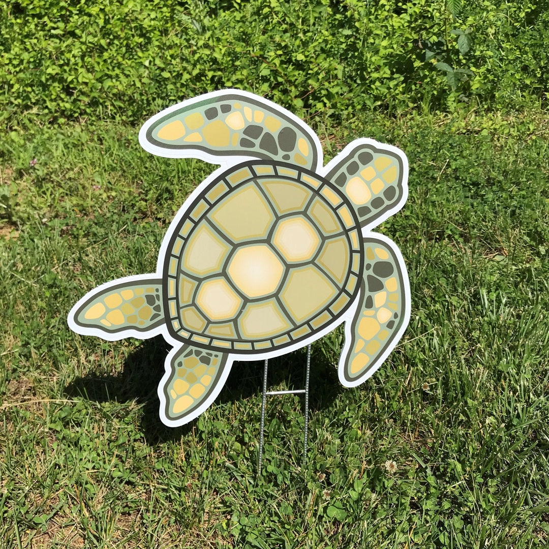 Sea Turtle Yard Decoration | Beach House Decor | Coroplast Yard Sign ...