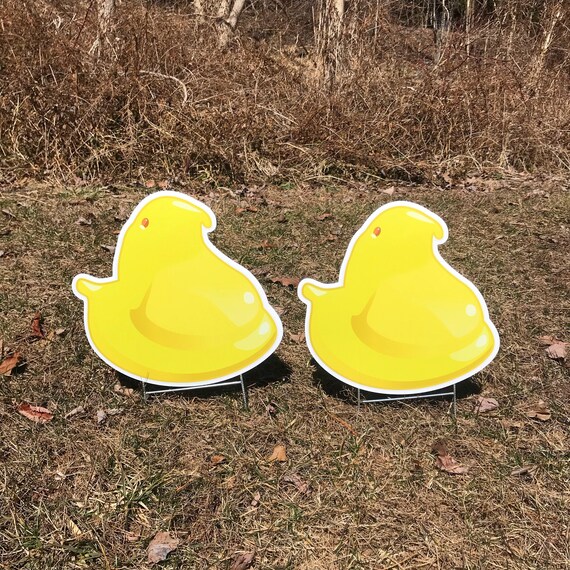 Peep Yard Signs Easter Yard Decorations Chicks Coroplast - Etsy