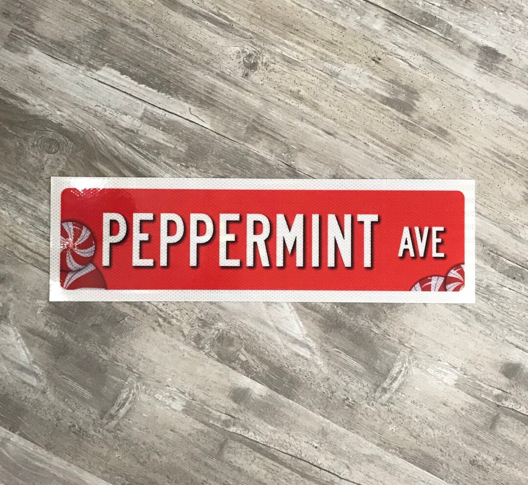 Peppermint Ave Street Sign | Christmas Yard Decor | Christmas Interior ...