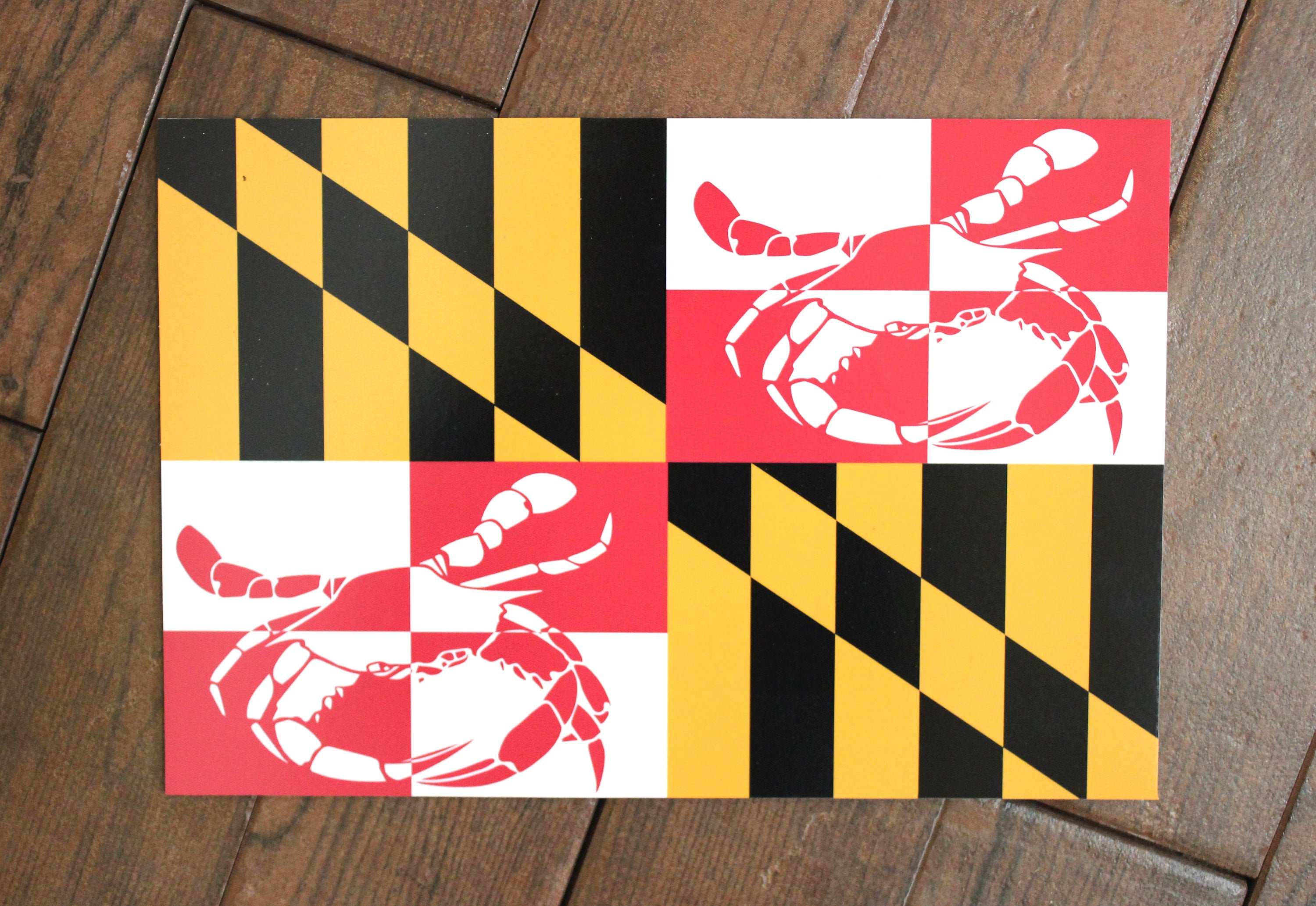 Maryland Flag With Crabs | Custom Sign - Etsy