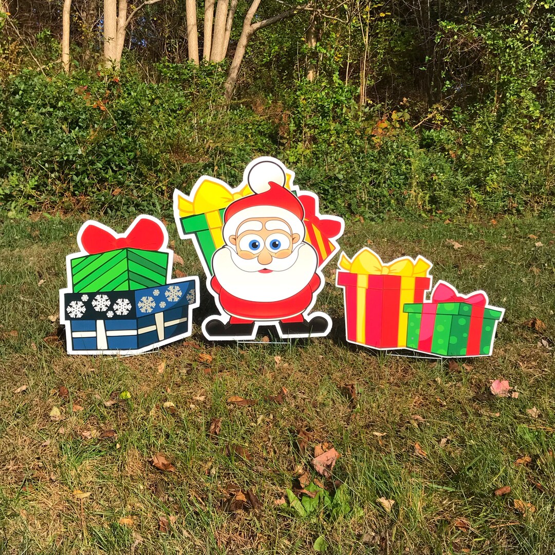 Santa Claus With Presents Yard Decoration | Christmas Lawn Decor ...