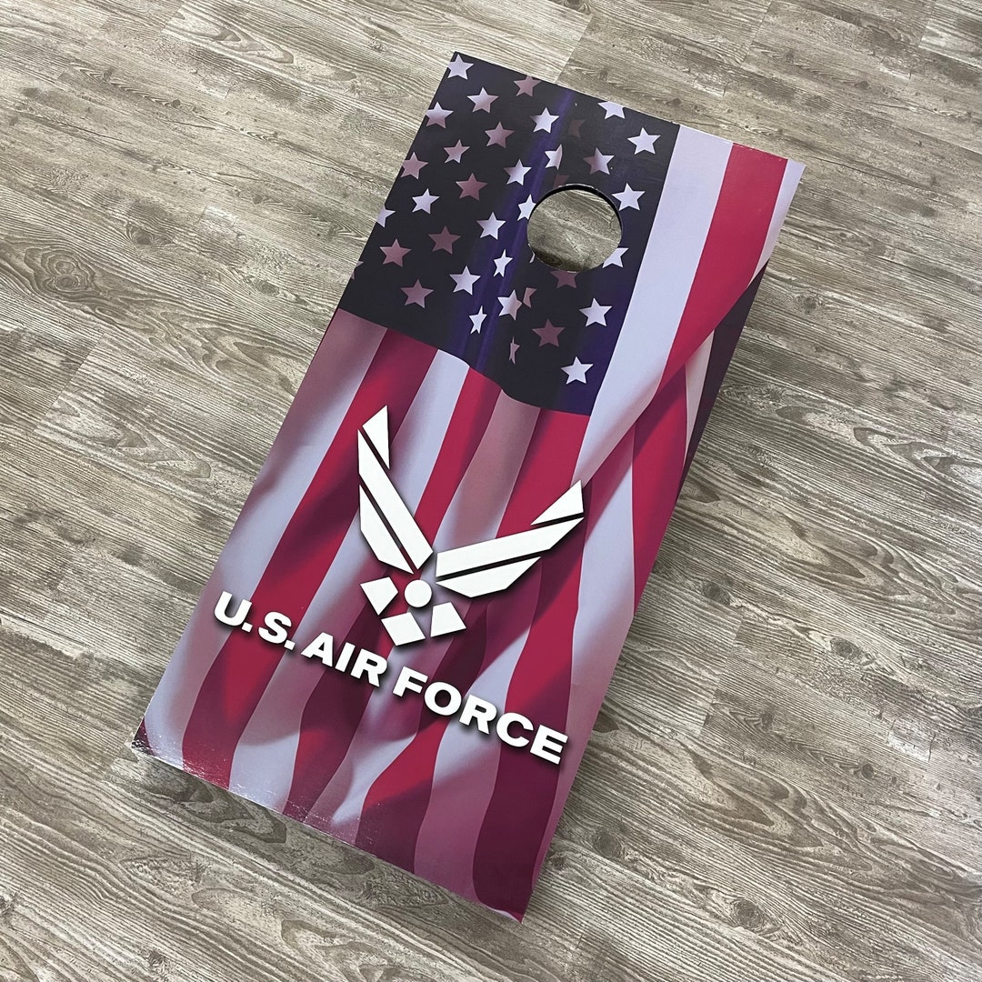 FREE U.S. Shipping | U.S. Air Force American Flag Cornhole Board DECALS ...