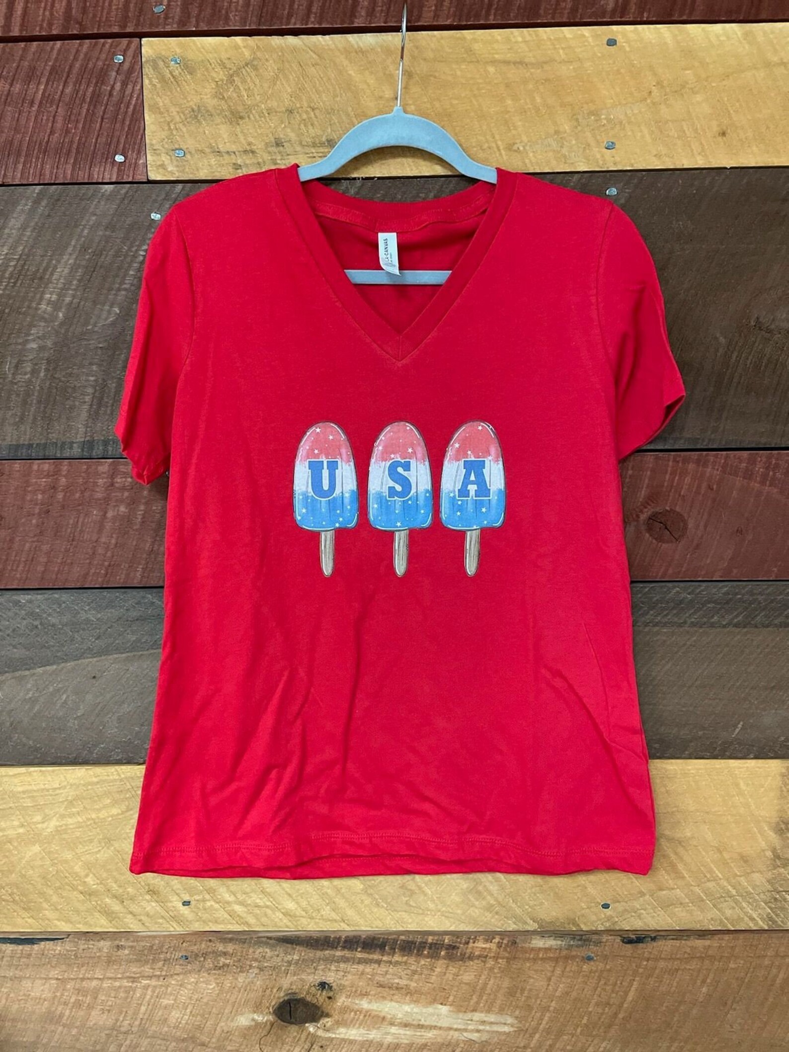 Red White and Blue | USA | America | V-neck Tee | Patriotic - Etsy