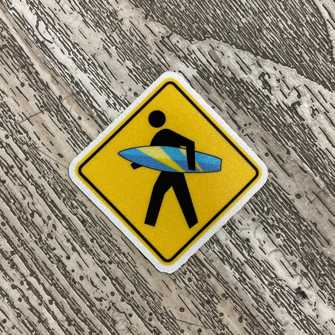 Set of Caution Surfer Stickers | Laptop Sticker | Decals - Etsy